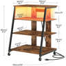 17 Stories 4-Tier AV Media Stand With Wheels, Stereo Stands, Media Console Shelf With Power ...